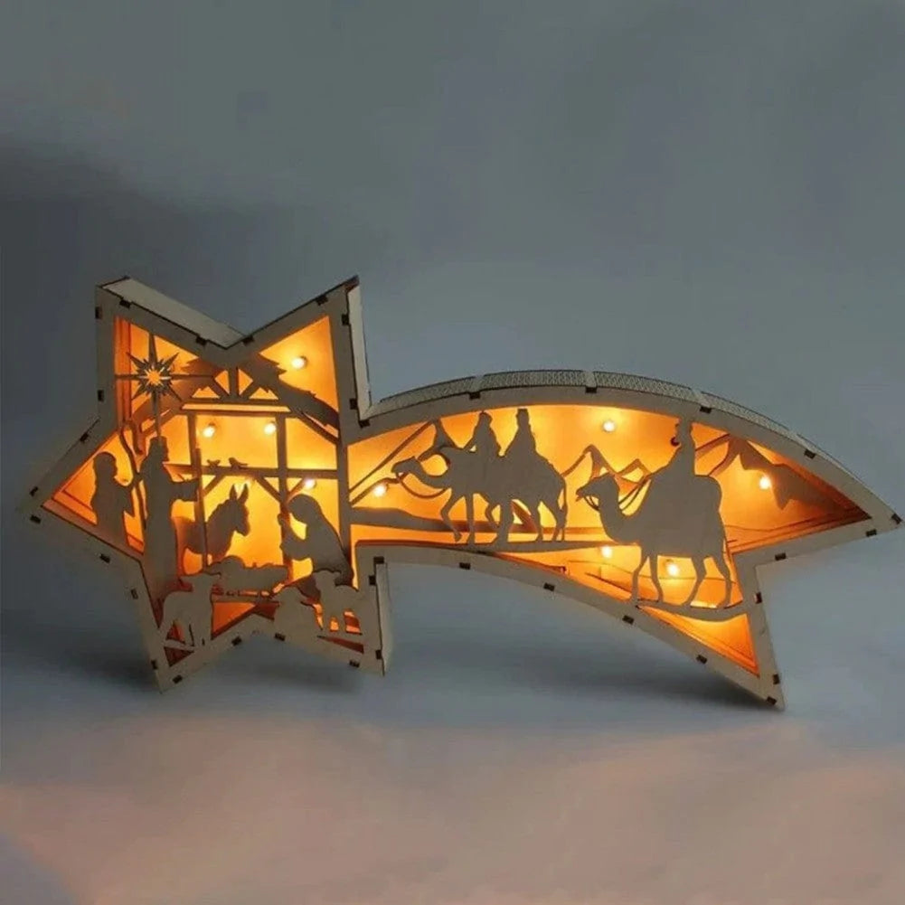 Christmas Wooden LED Shooting Star - Blackbrdstore