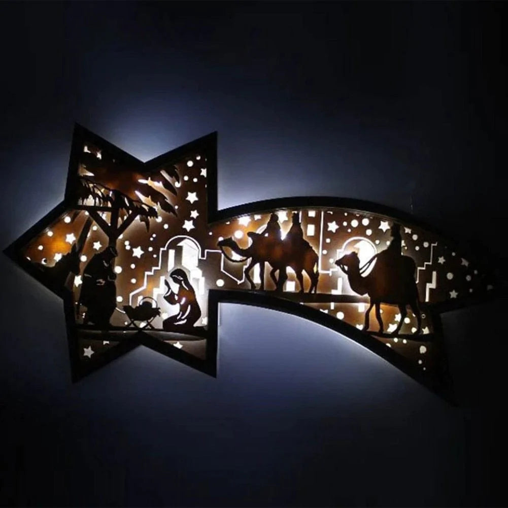 Christmas Wooden LED Shooting Star - Blackbrdstore