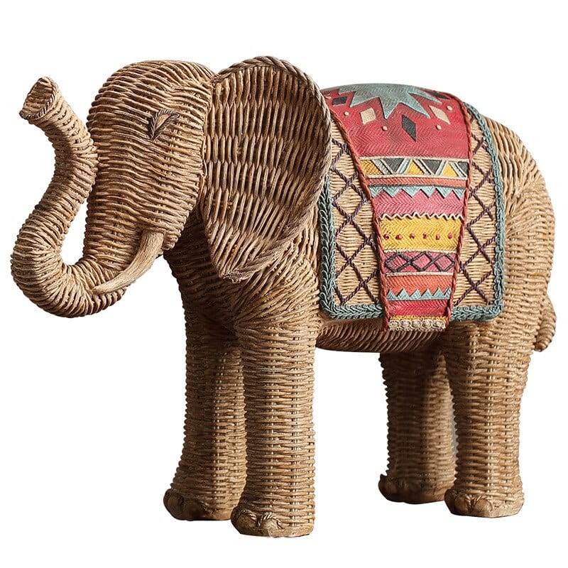 Elephant Rattan Statue - Blackbrdstore