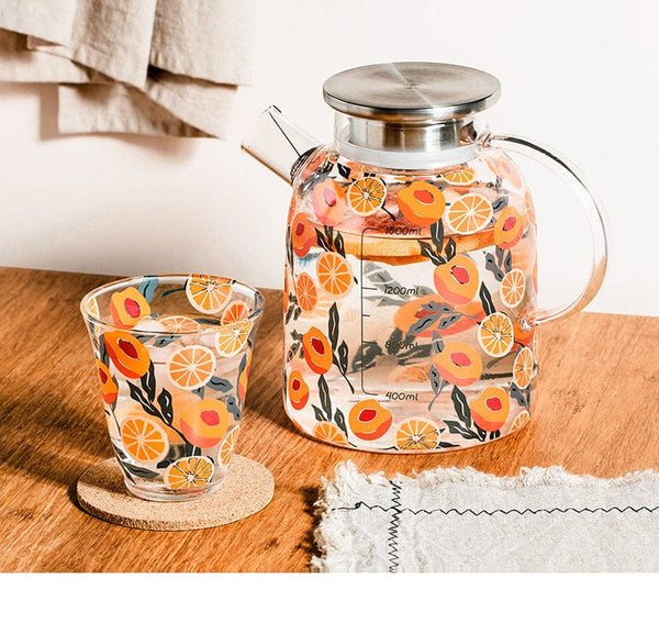 Orange Glass Pitcher - Blackbrdstore