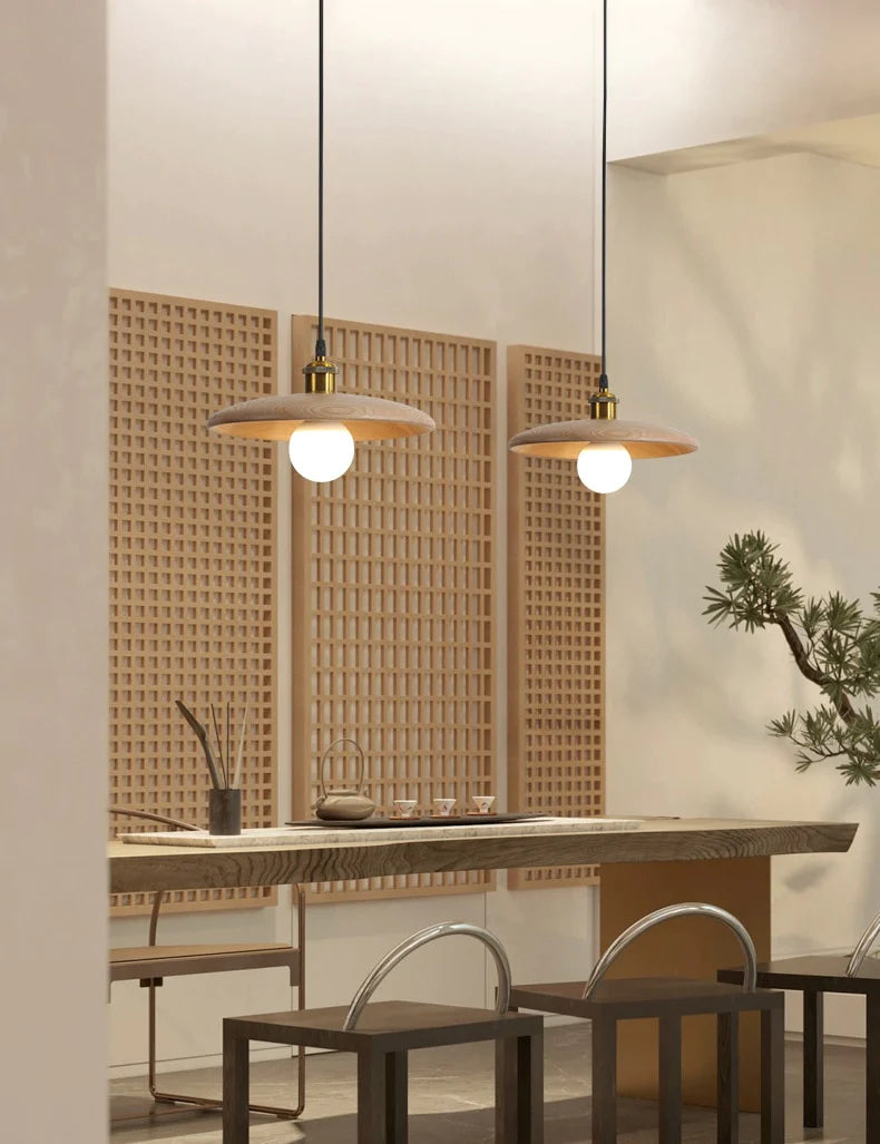 Solid Wood Disc Pendant Light – Blackbrdstore