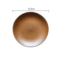 Vintage Ceramic Brown Dinner Plate - Blackbrdstore